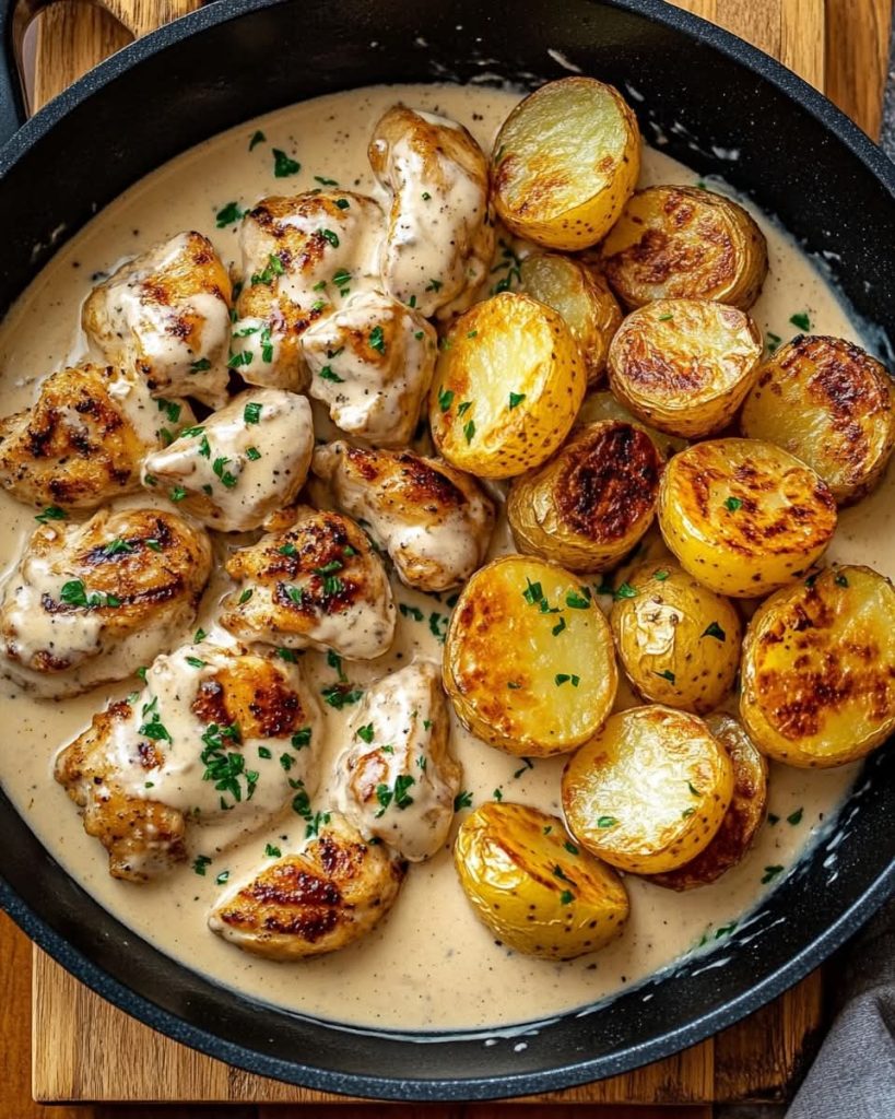 Garlic Cream Chicken with Crispy Baby Potatoes – My Website