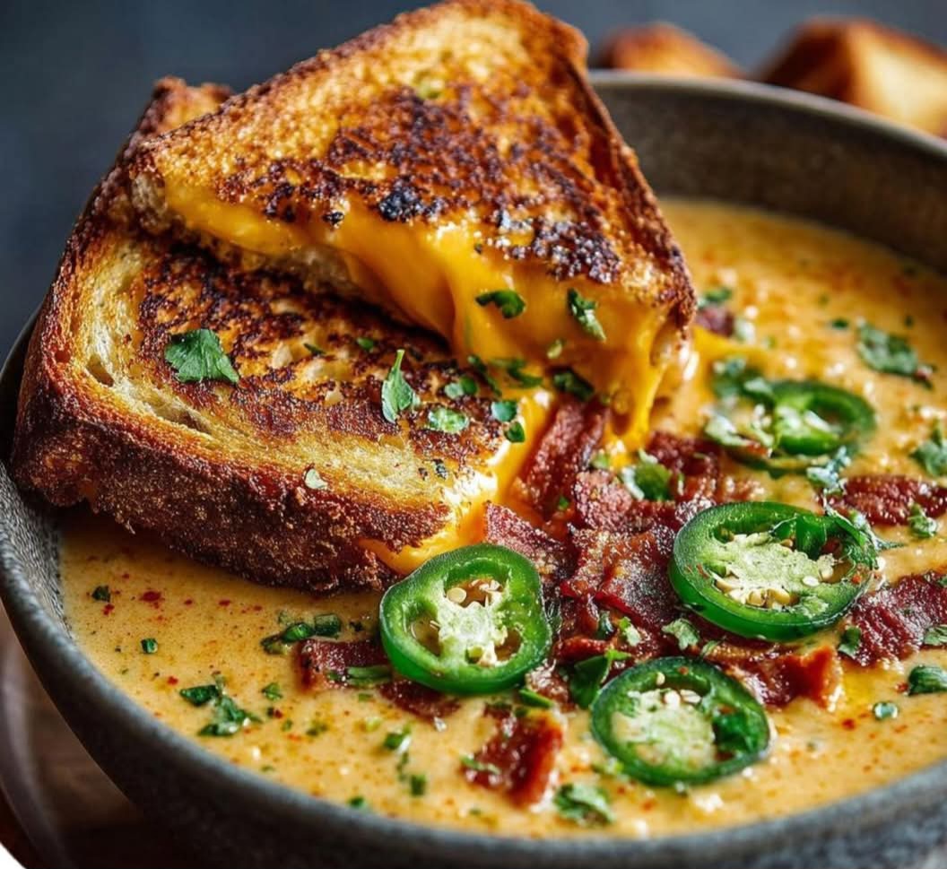 Spicy Jalapeño Popper Soup with Grilled Cheese – My Website
